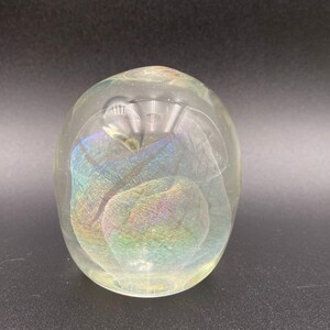 John Barber Art Glass Iridescent Dichroic Paperweight Signed 3 1/4 H - Etsy