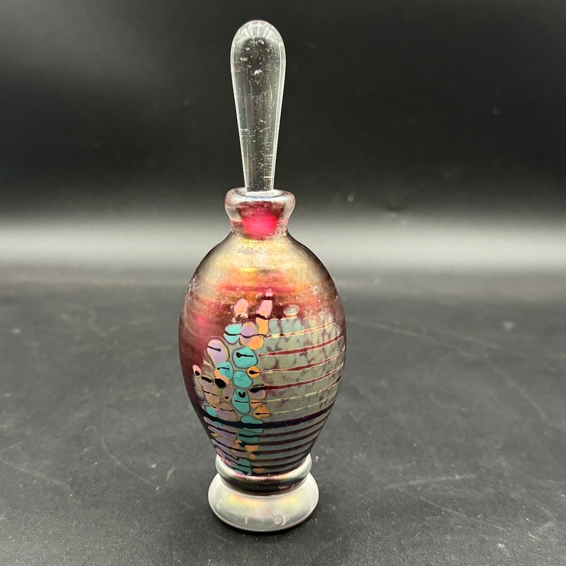 Art Glass Perfume Bottle Signed - Etsy