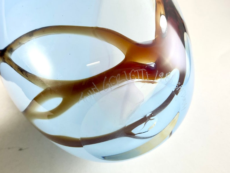 1986 John Gerletti San Dimas Art Glass Freeform Abstract Vase - Etsy