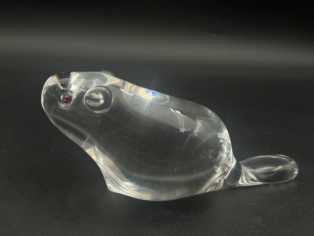 Steuben Glass Beaver Figurine Paperweight Garnet Eyes 8360 6” L - Etsy