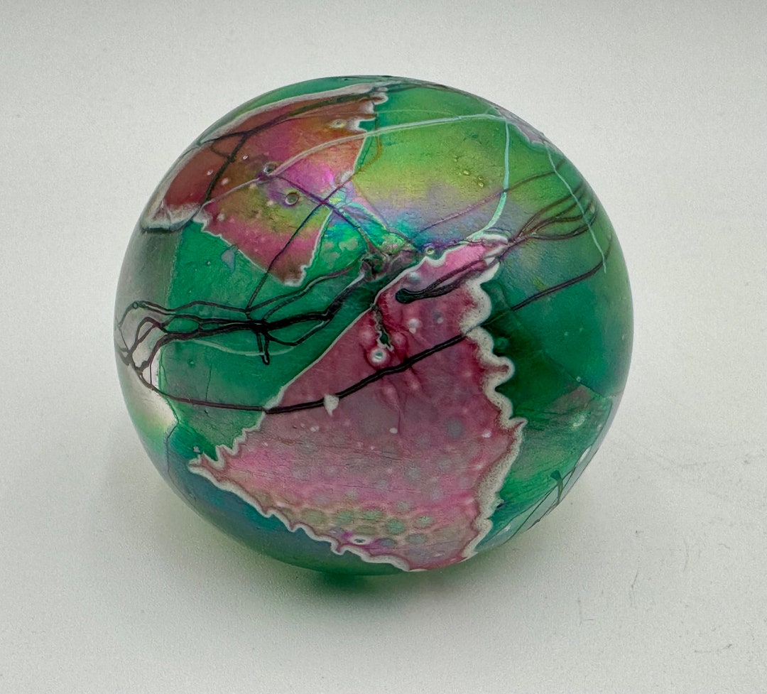 Eric Brakken Glasshouse Studio Iridescent Detailed Paperweight ...