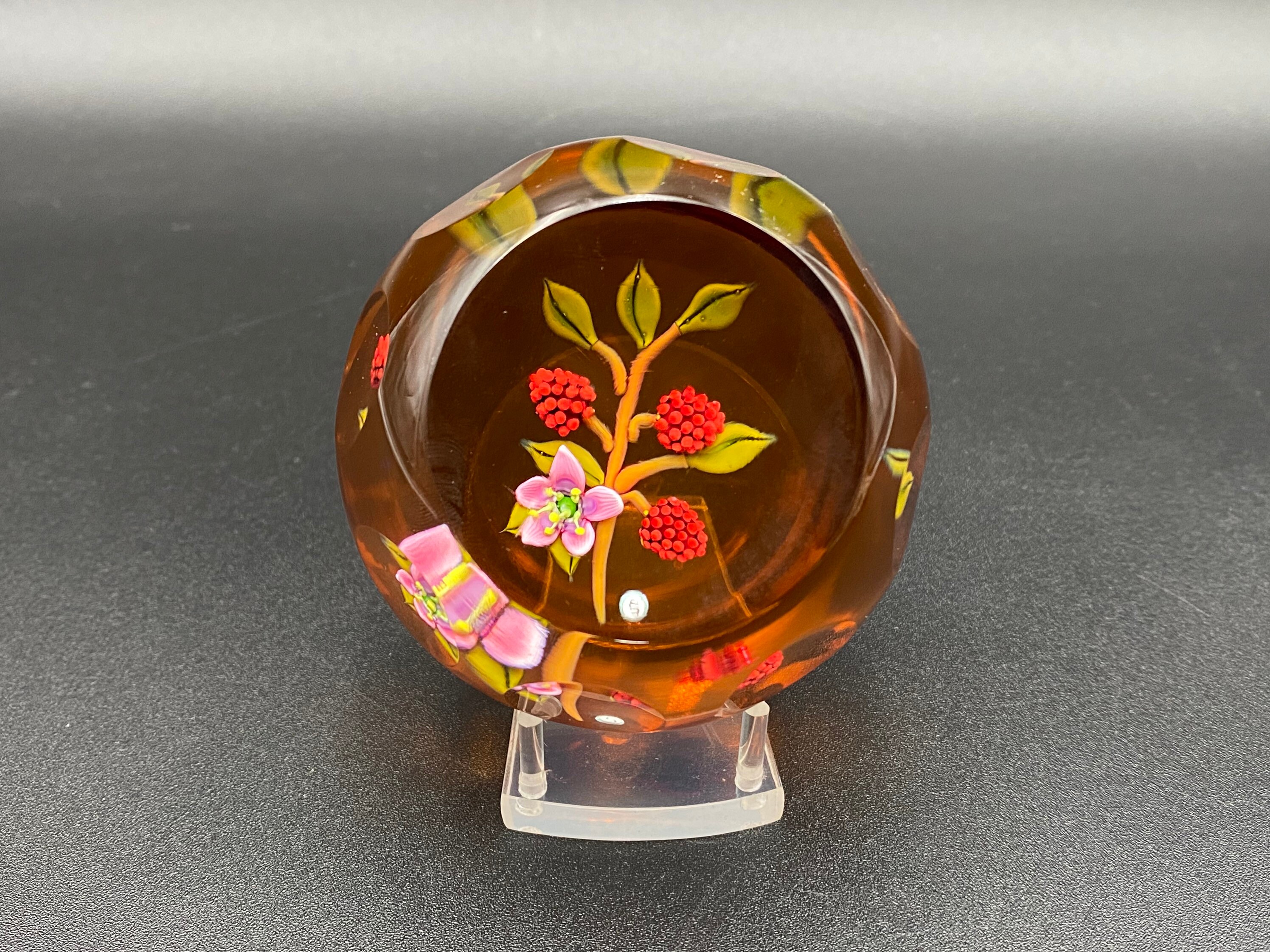 Caithness William Manson Art Glass raspberries Paperweight 2 3/4 W ...