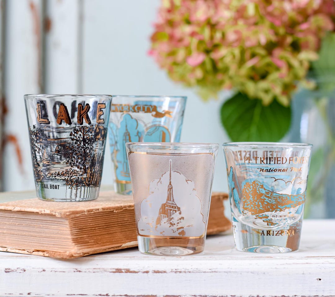 Vintage Souvenir Travel Shot Glasses, Gifts for NYC Lovers, Travel ...