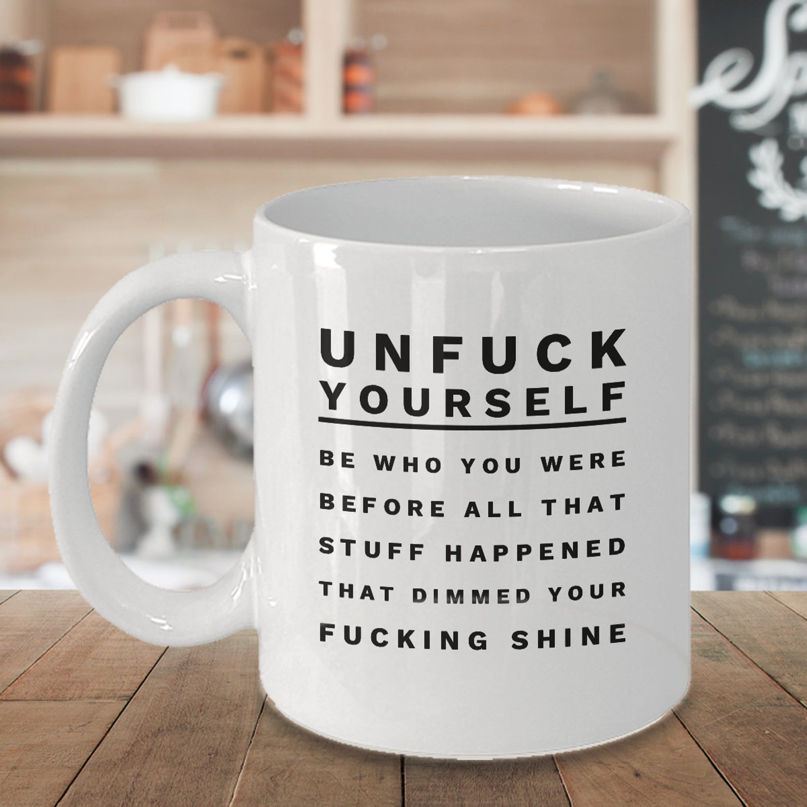 Unfuck yourself inspirational white 11oz or 15oz coffee or tea | Etsy