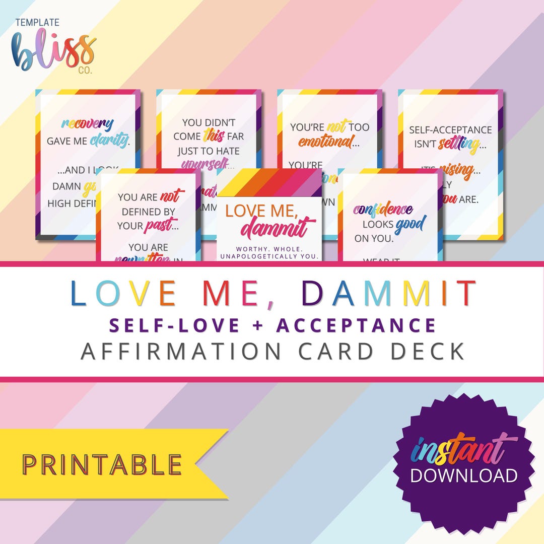 Self Love Affirmation Cards Printable Confidence Healing Worthiness ...