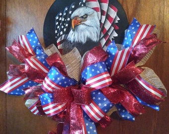 Red White Blue Eagle Wreath - Etsy