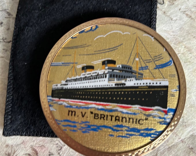 1930s Collectible Rare Stratton Compact , M.V. Britannic Compact ...