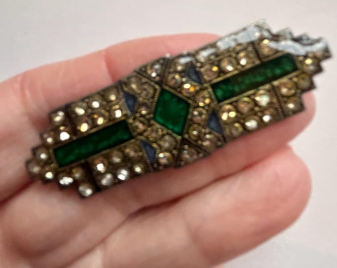 Vintage Pierre Bex Art Deco Style Enamel Brooch, Deco, Christmas Gift ...