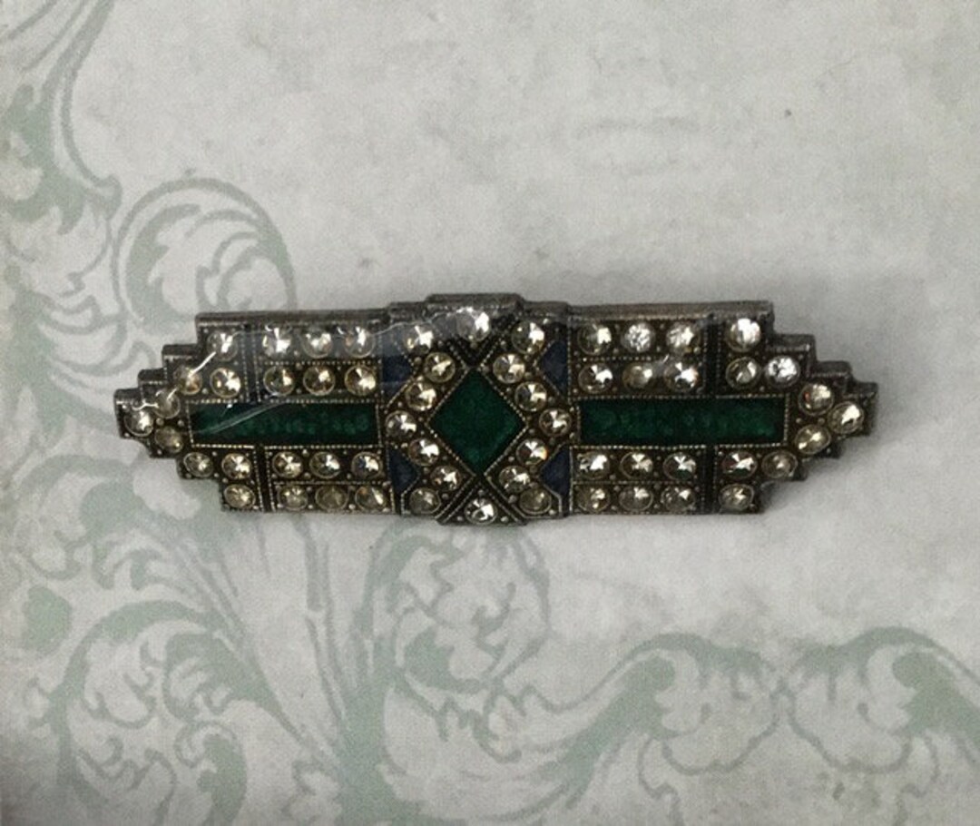Vintage Pierre Bex Art Deco Style Enamel Brooch Deco - Etsy