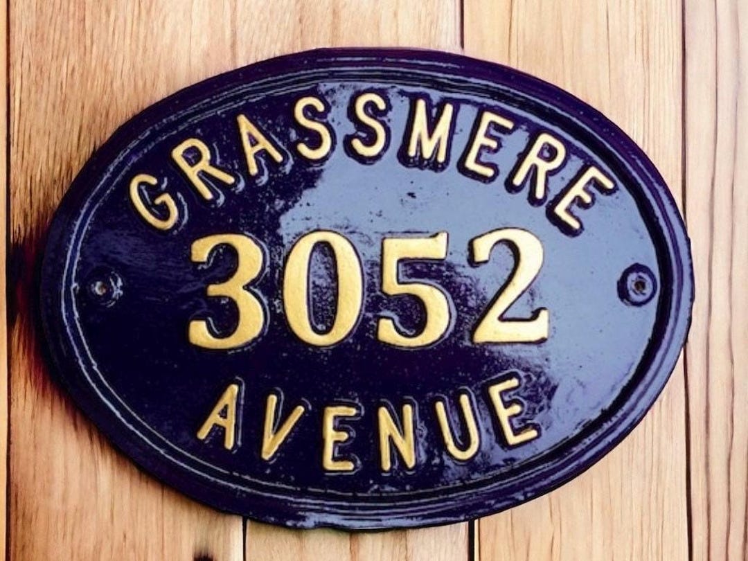 Handmade Colonial House Number Plaque, Personalized Aluminum Address ...