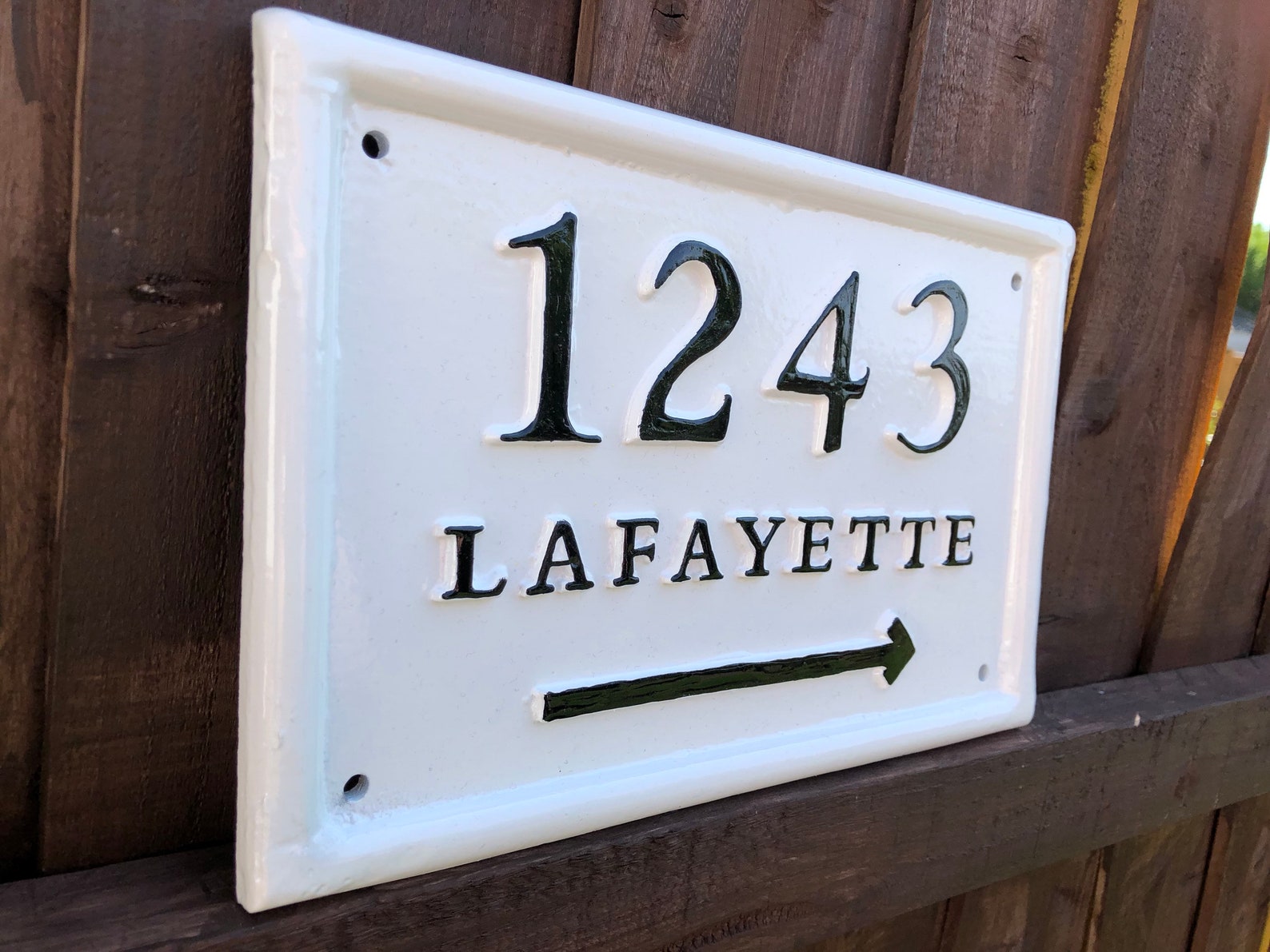 Victorian House Number Plaque Address Sign Cast Iron Nameplate | Etsy