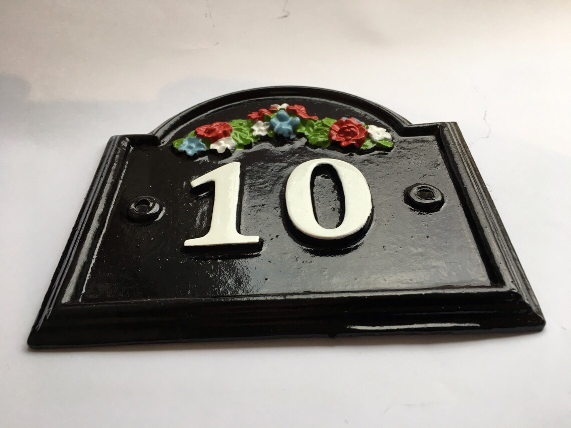 Traditional vintage house name sign address number plate | Etsy