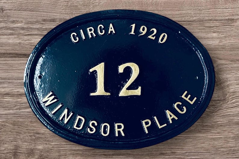 Handmade Cast Aluminum House Number Sign, Colonial Address Plaque - Etsy