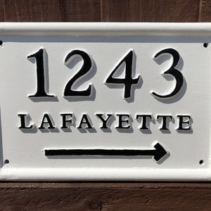 Victorian House Number Plaque Address Sign Cast Iron Nameplate Handmade ...