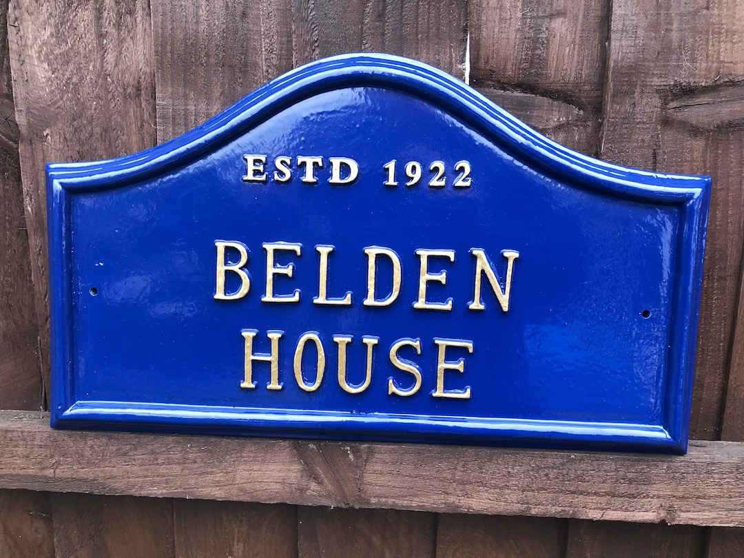 Personalized Edwardian House Name Sign, Cast Aluminum, Custom Colors ...