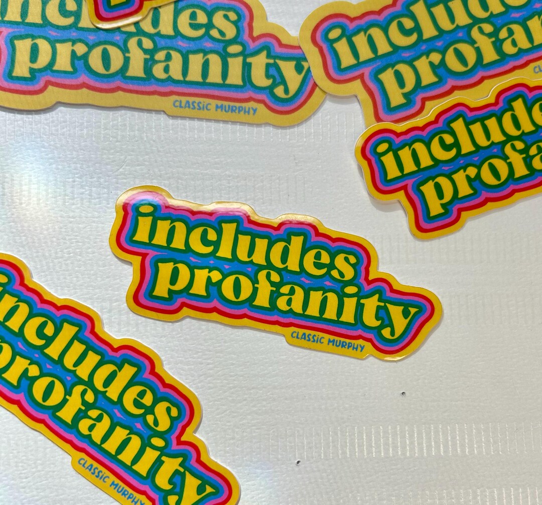 Includes Profanity Vinyl Sticker | Funny Retro Style Decal - Etsy