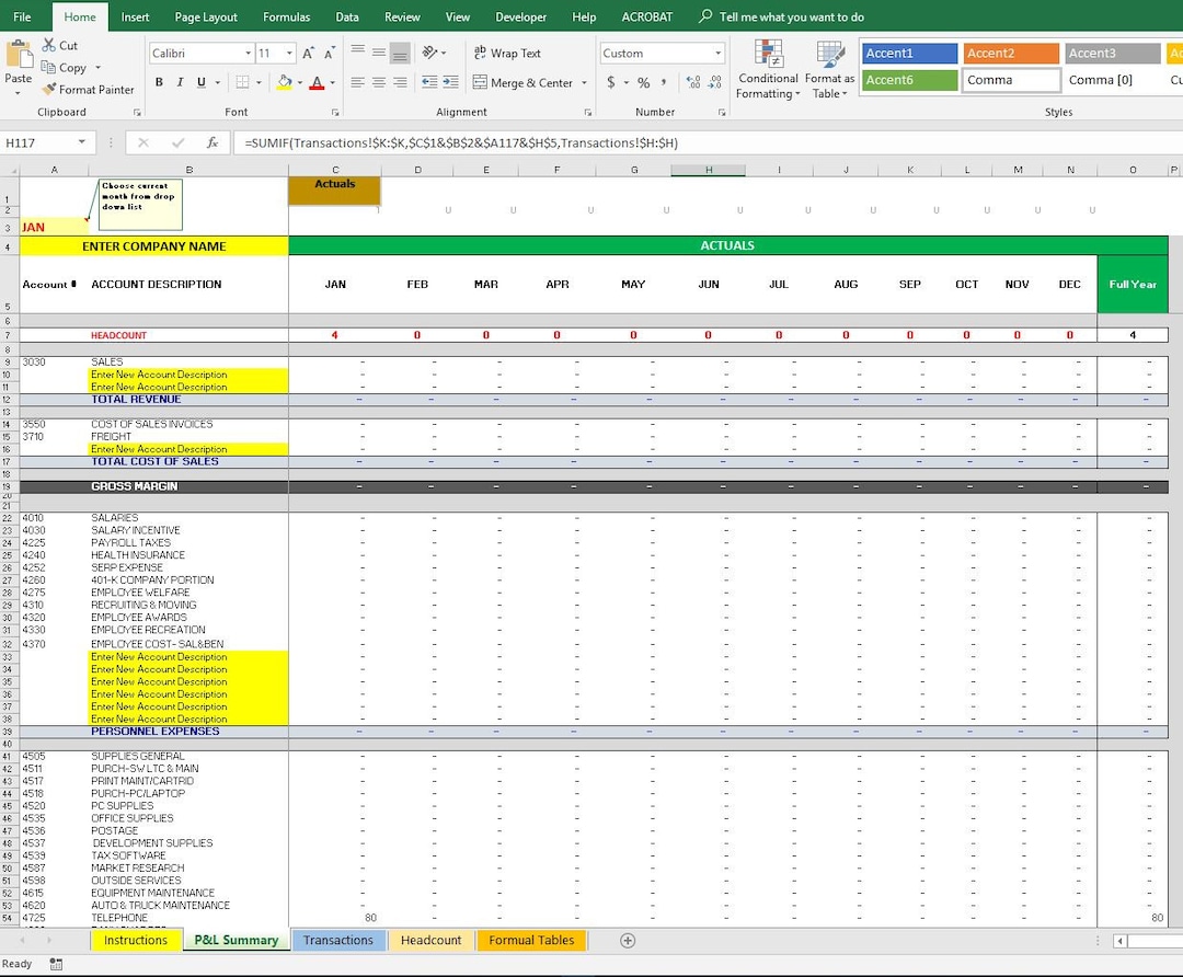 Small Business Automated Excel Budget Sheet - Etsy