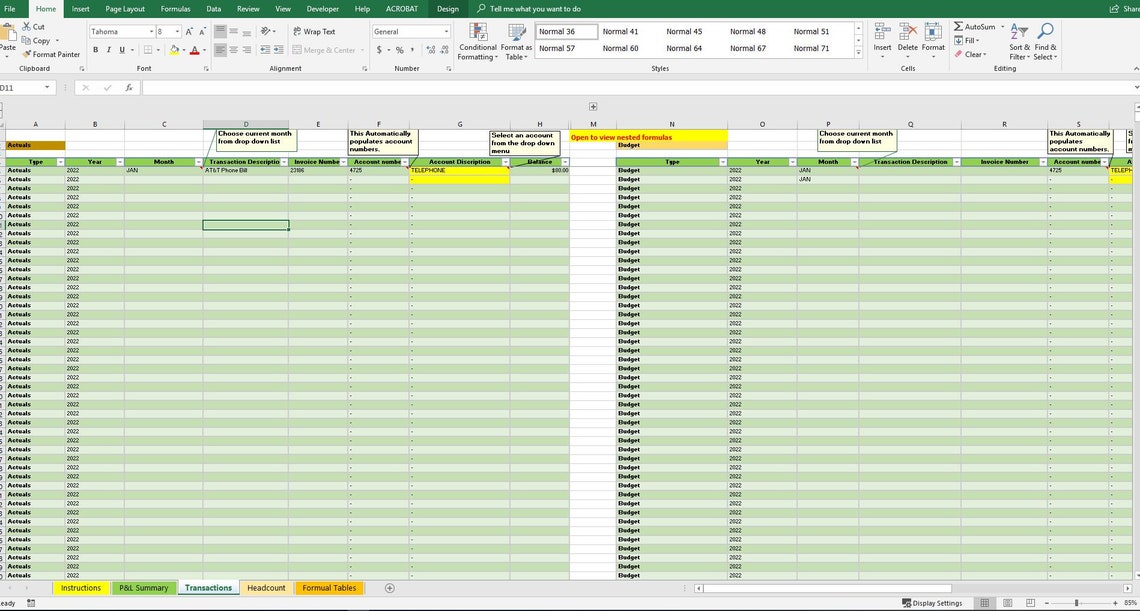 Small Business Automated Excel Budget Sheet - Etsy