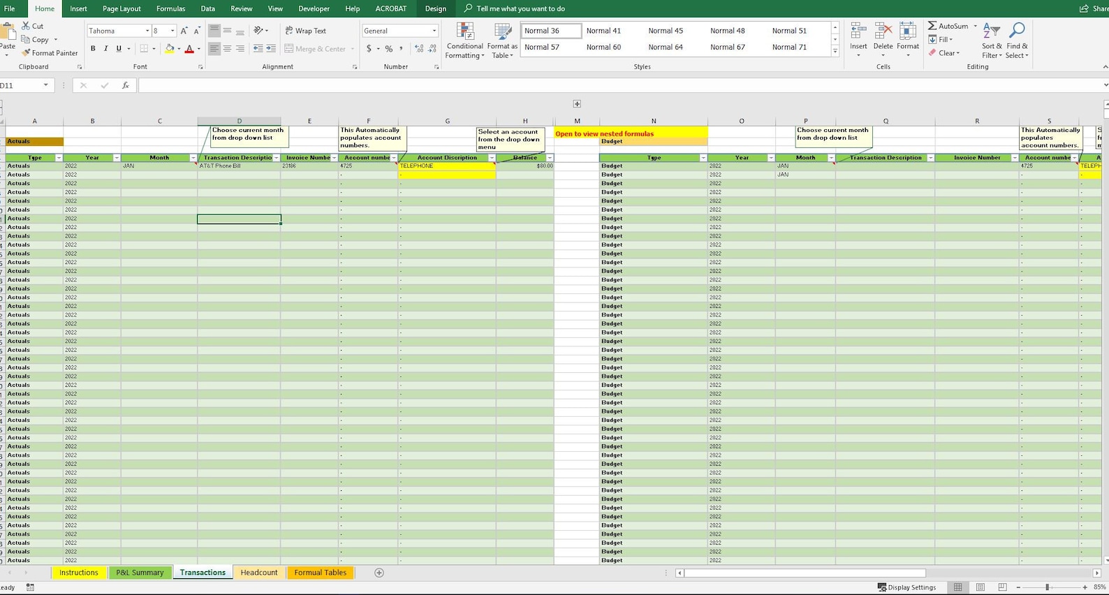Small Business Automated Excel Budget Sheet - Etsy