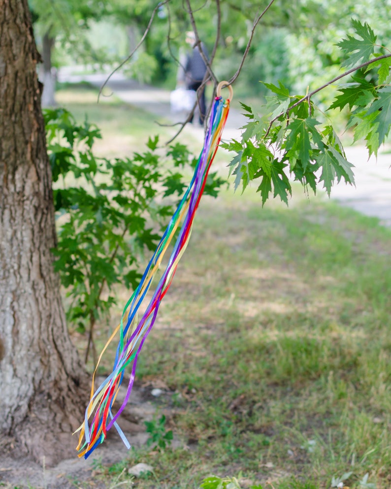 Waldorf Hand Kite With Bells Rainbow Eco-friendly Toy Wooden - Etsy