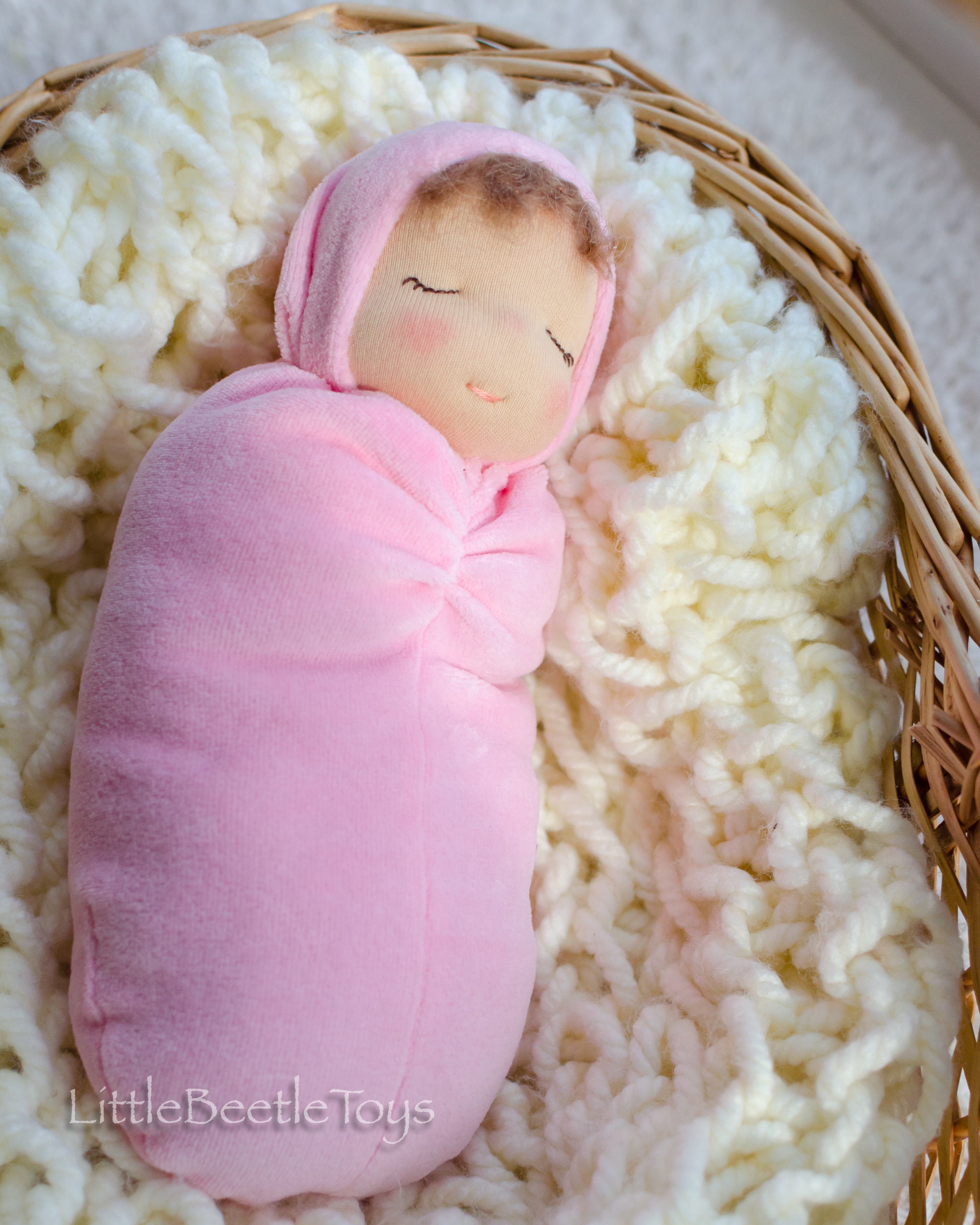 Waldorf Doll for Sleep Sleepy Baby Doll 11 Bedtime Doll Swaddled ...