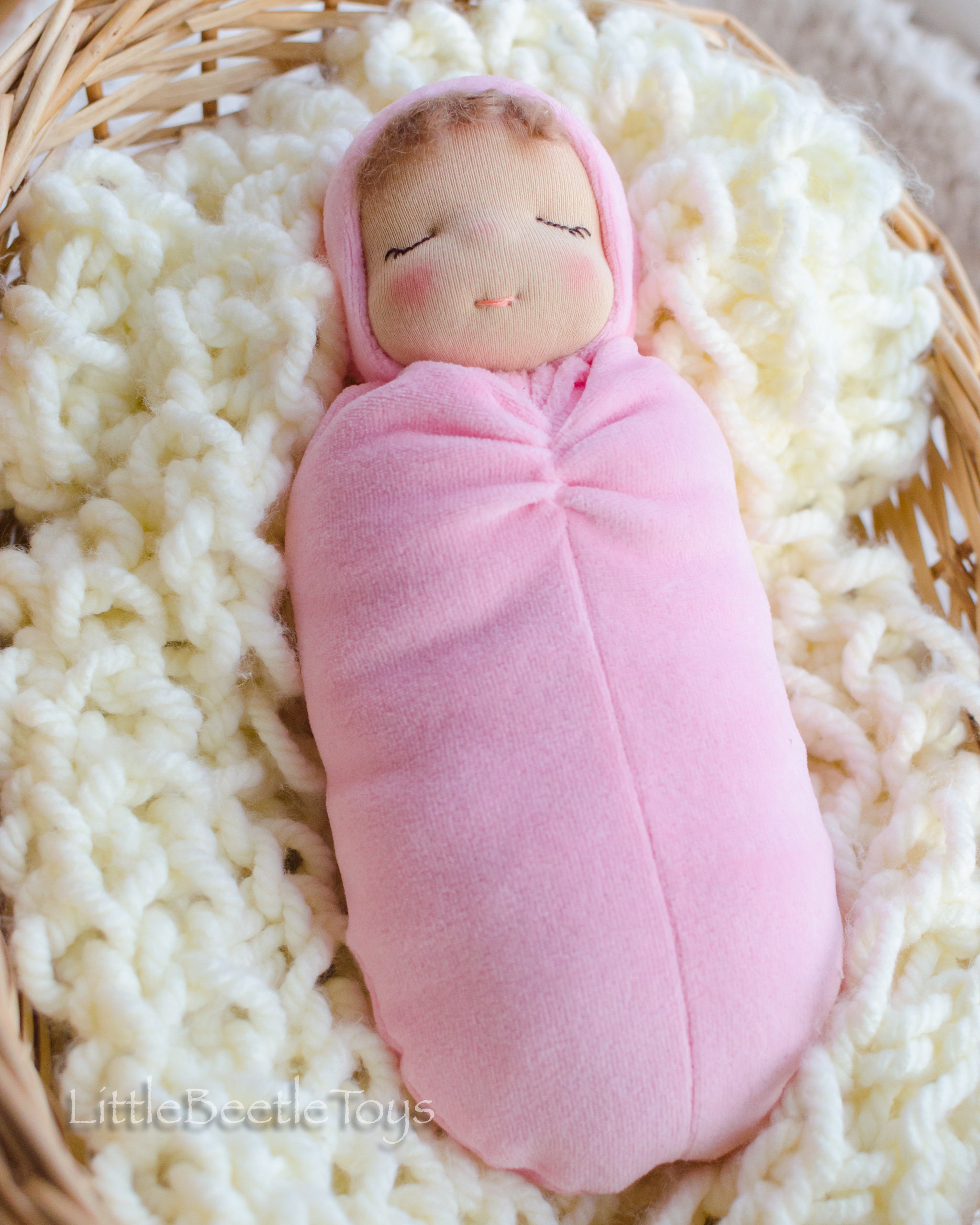 Waldorf Doll for Sleep Sleepy Baby Doll 11 Bedtime Doll Swaddled ...