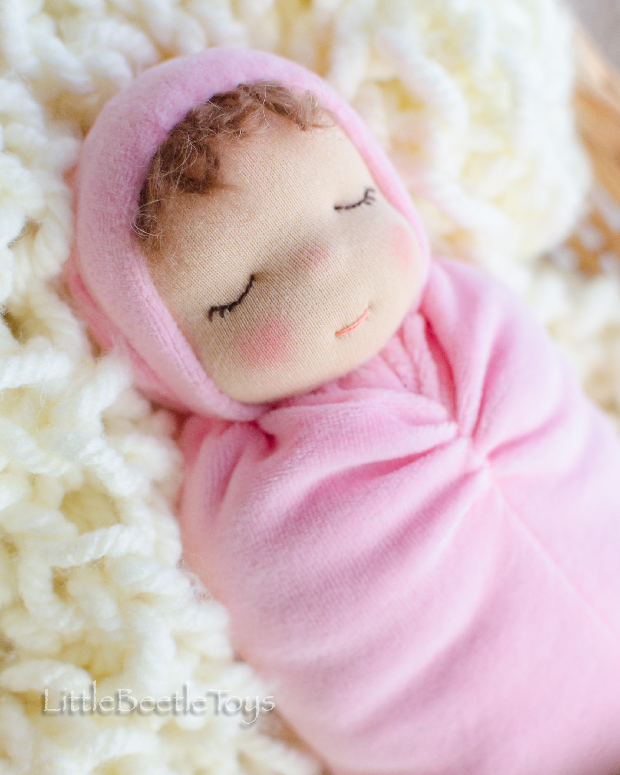 Waldorf Doll for Sleep Sleepy Baby Doll 11 Bedtime Doll Swaddled ...