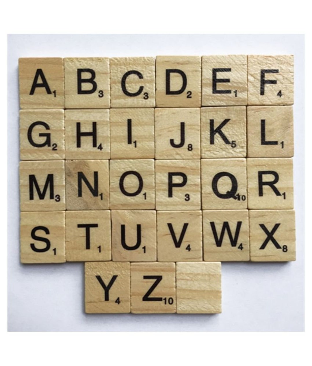 100pcs Wooden Scrabble Letters English Alphabet Word