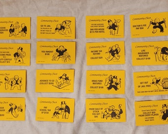 Monopoly Chance and Community Chest and House Rule Cards Replacement Cards Etsy UK