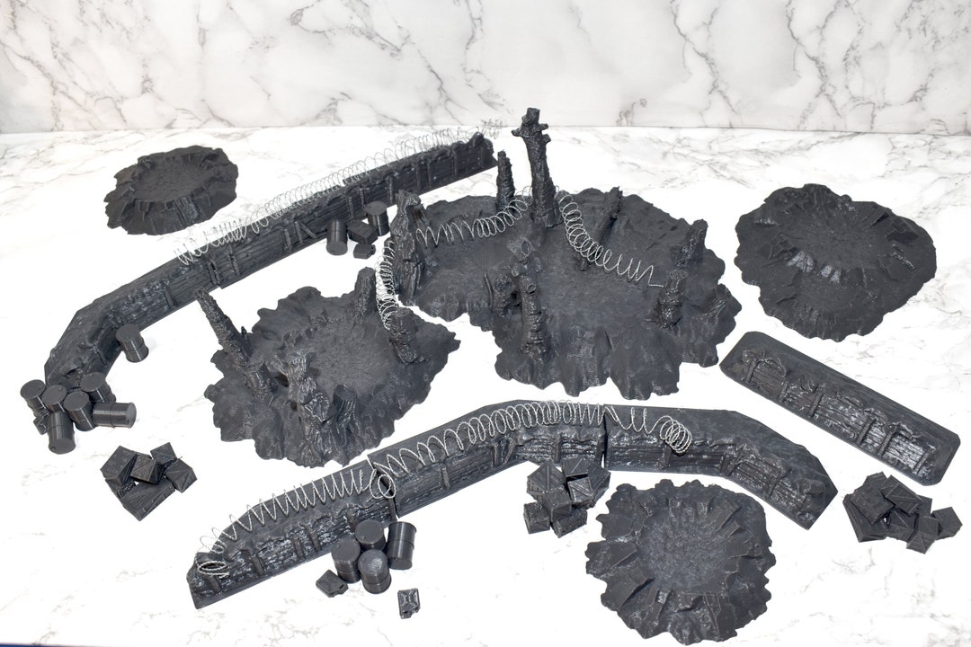 Trench Warfare Battlefield Terrain Set - Wargaming Scenery / Bolt ...