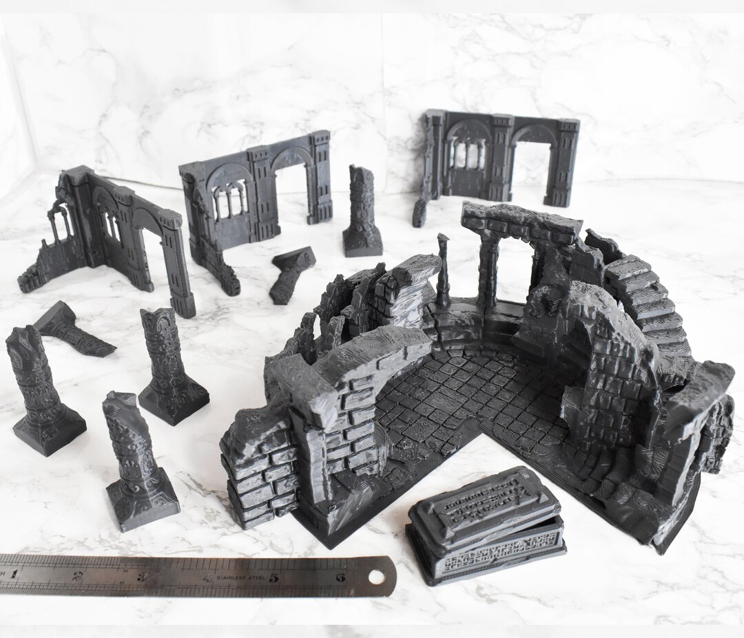 Fantasy Ruins Terrain Set - Wargaming Scenery / Dungeons and Dragons ...