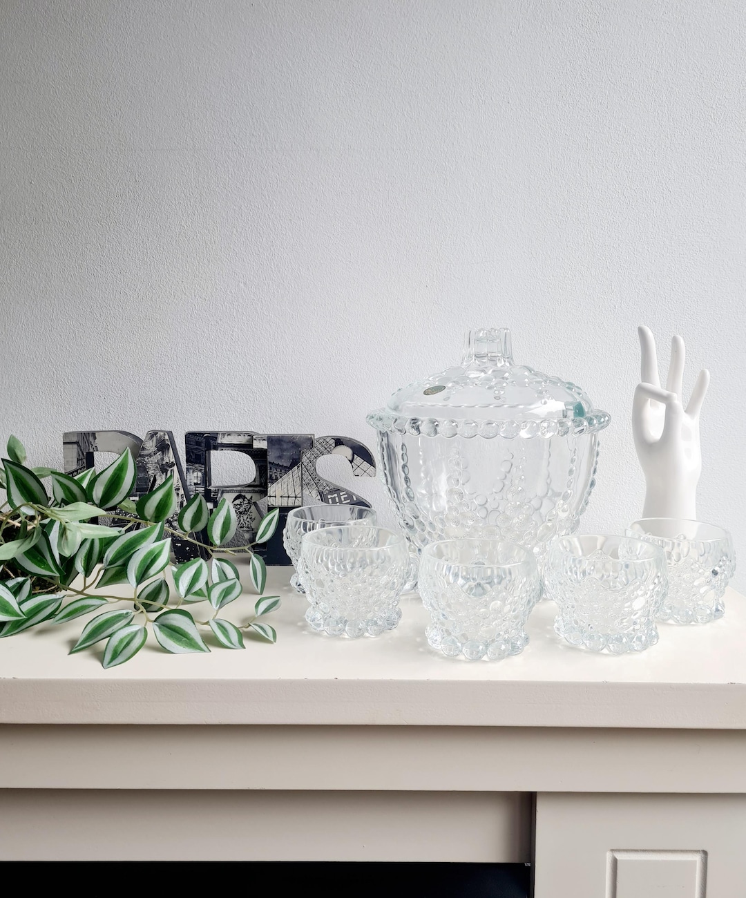 WALTHER Glas 6er-set Vintage Bolero Serie Bubble Deckel-bowle Terrine ...