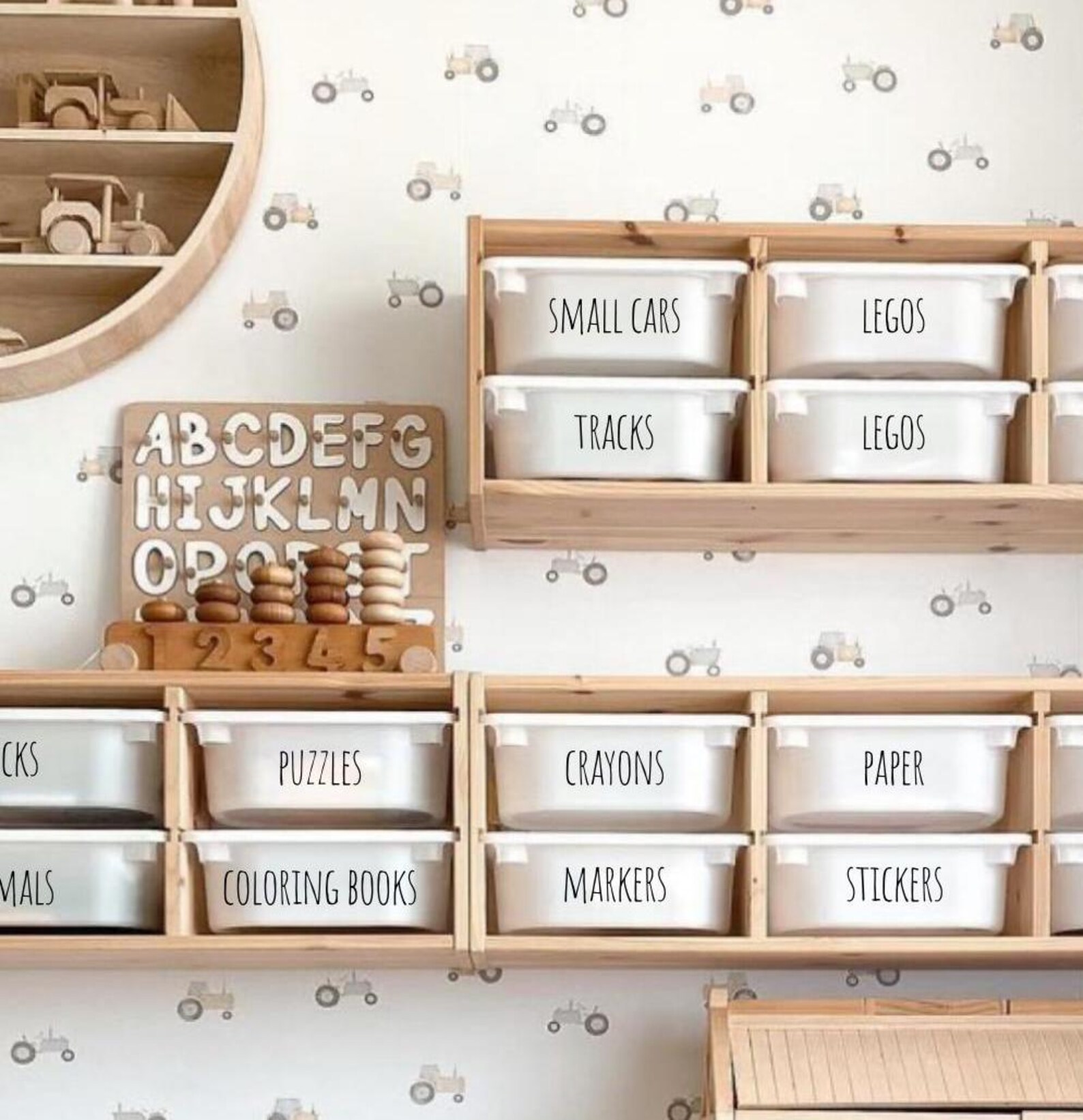 CUSTOM TOY LABELS, Peel and Stick Vinyl Labels for Toy Bins, Modern ...