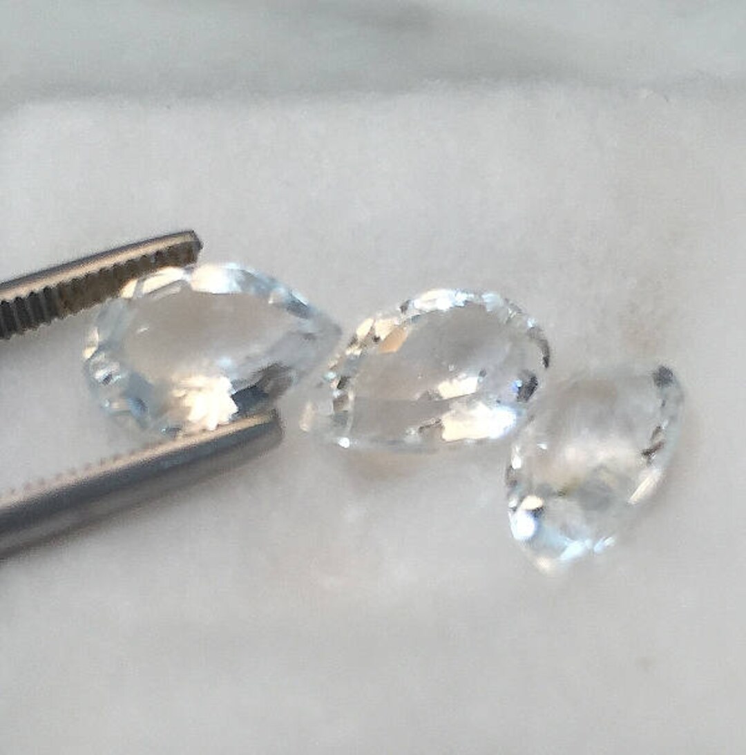 9 X 7mm,colorless White Topaz-pear - Etsy