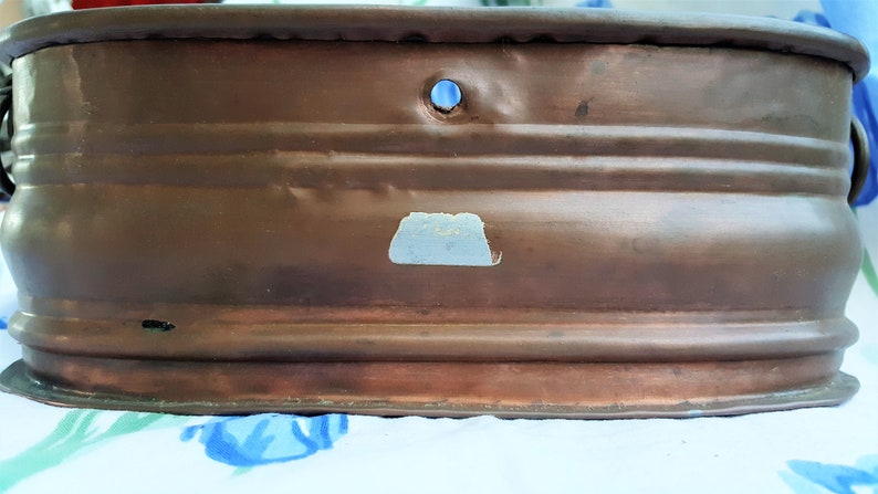 Vintage Copper Oval Flower Pot - Etsy
