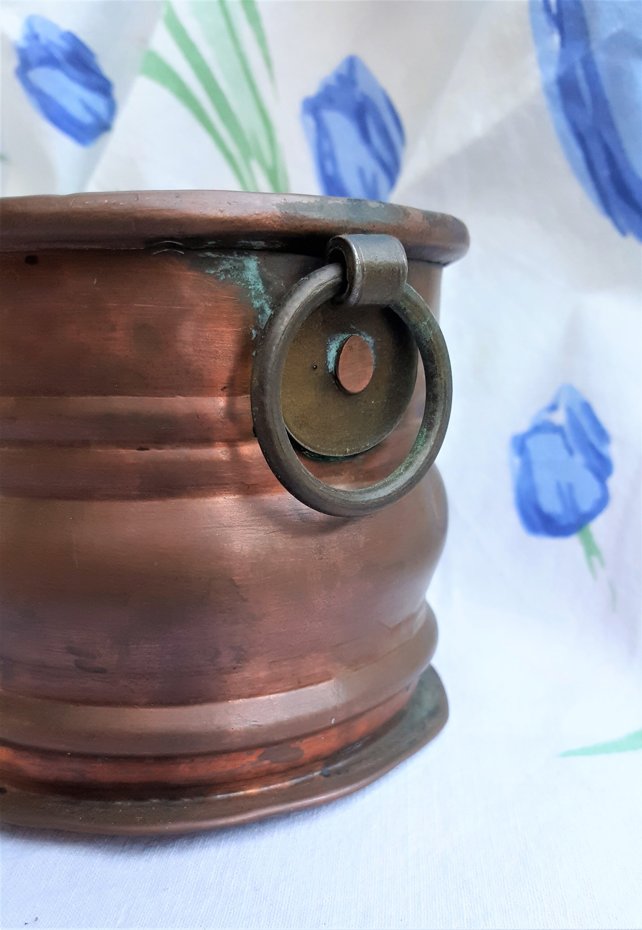 Vintage Copper Oval Flower Pot - Etsy