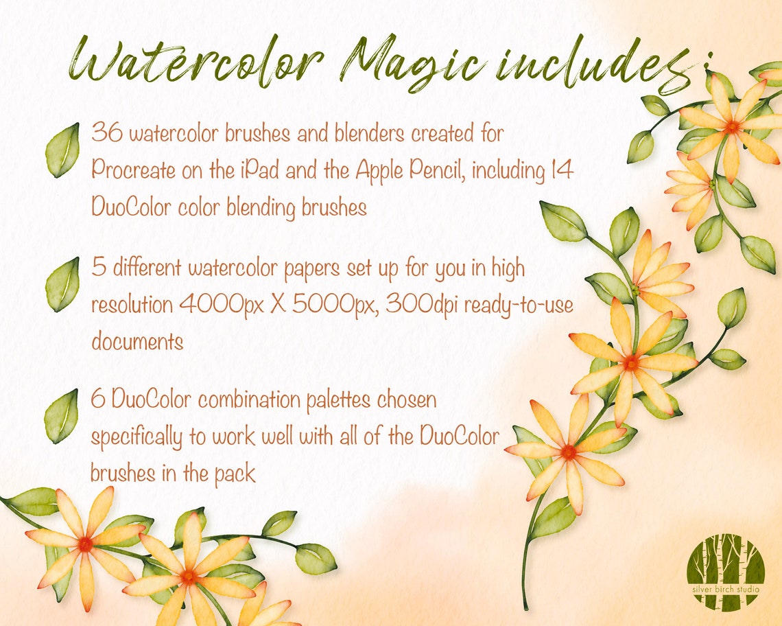 Watercolor Magic Procreate Brushes Palettes & Paper | Etsy