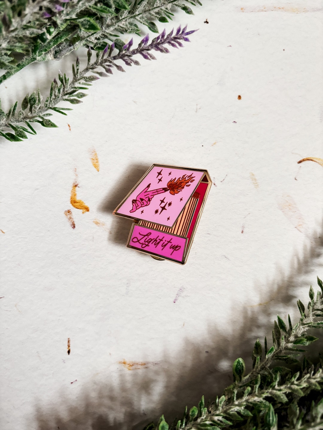 Retro Pink Matchbox Enamel Pin Motivational Matchbox Pin Light It up ...