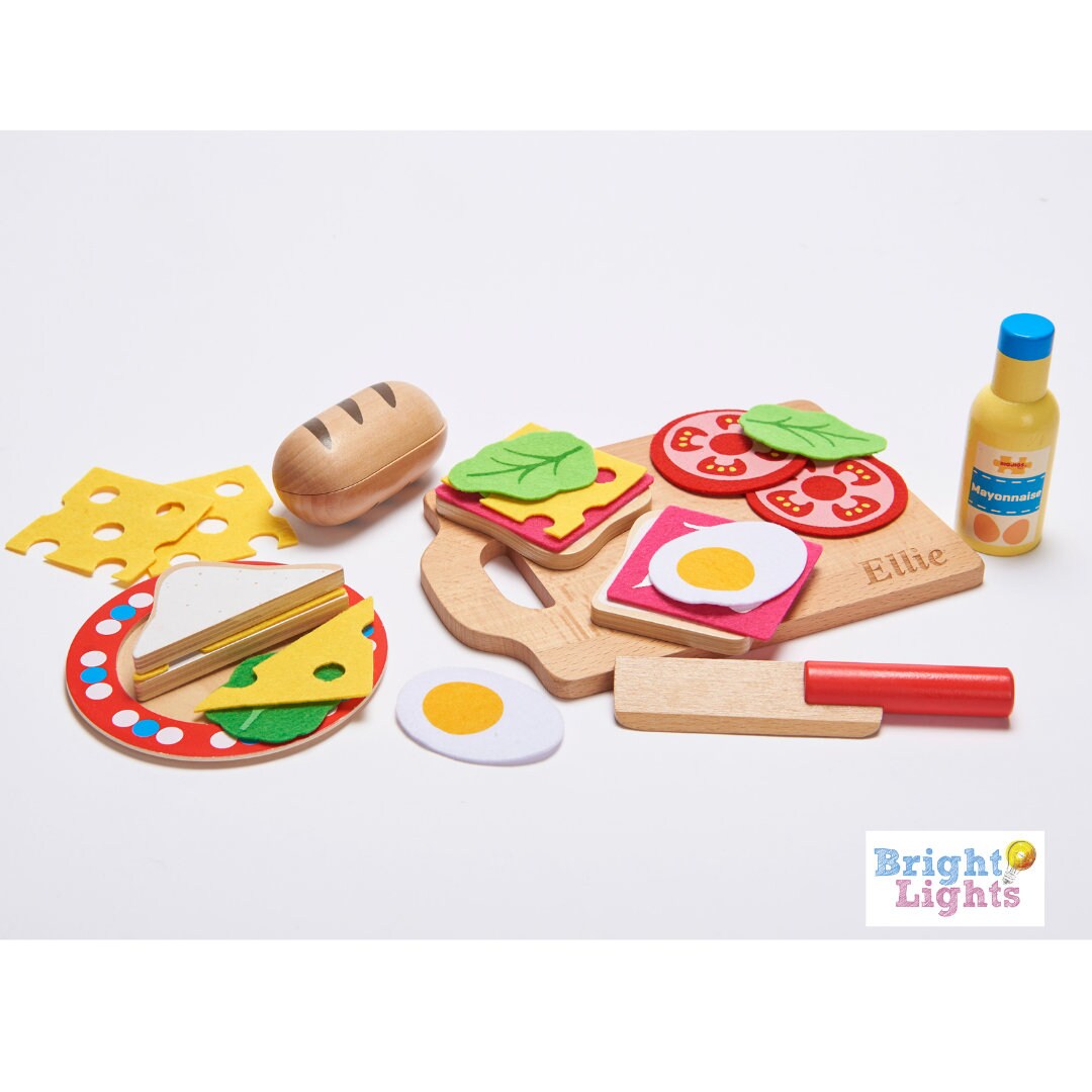 Personalised Wooden Velcro & Felt Sandwich Play Food Set - Etsy.de