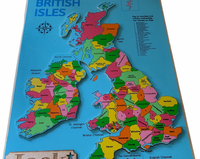 Personalised Wooden Puzzle Map, Educational Montessori Geography Jigsaw ...