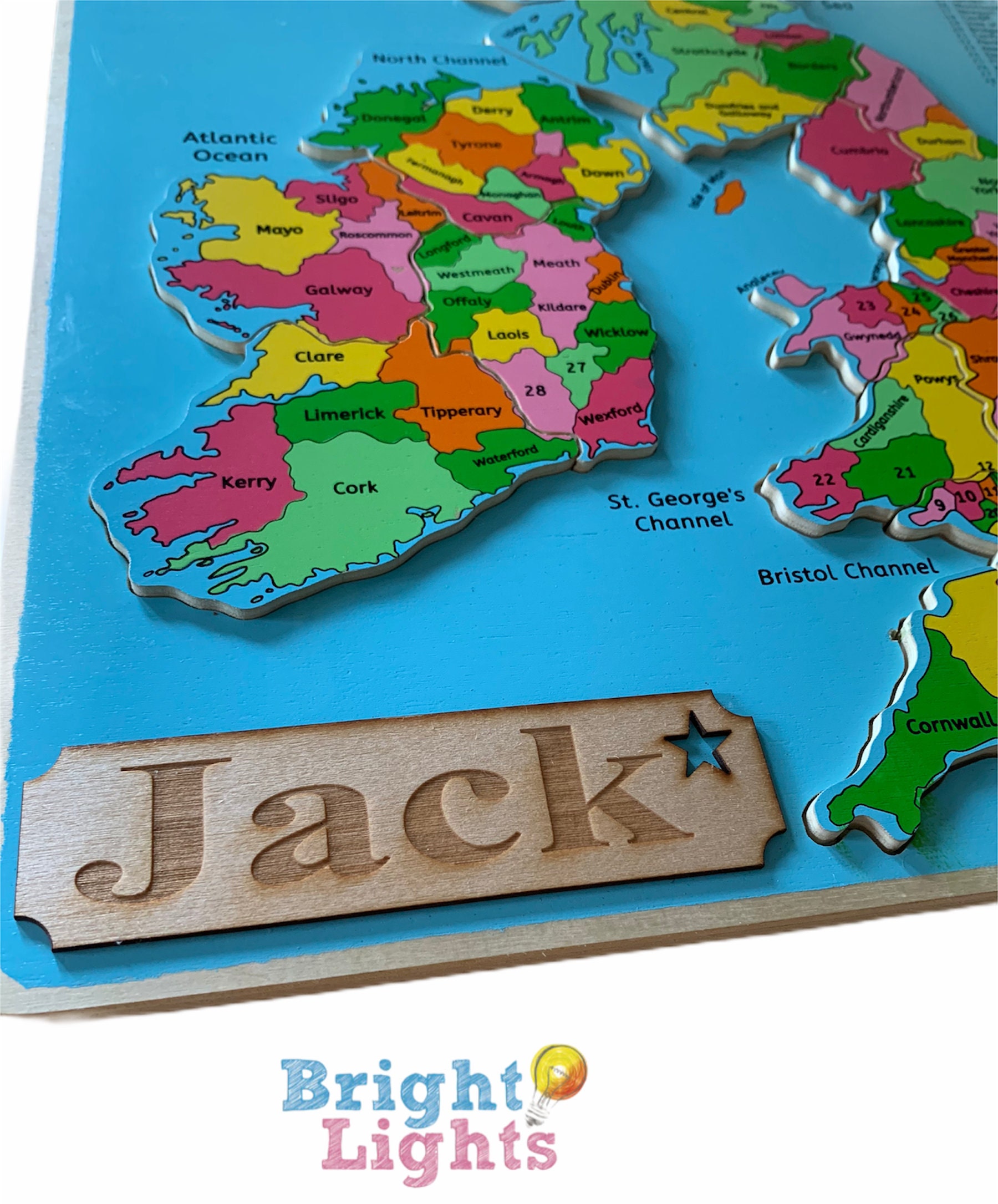 Personalised Wooden Puzzle Map Educational Montessori | Etsy