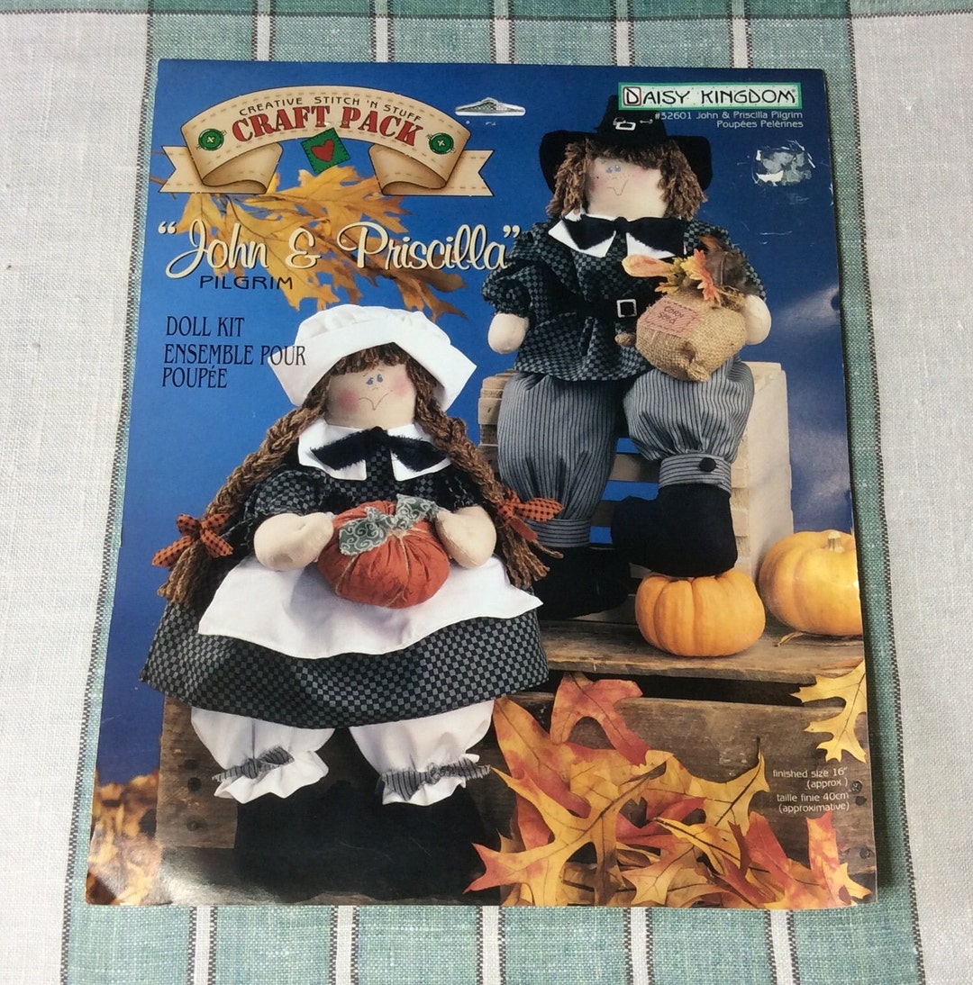 Daisy Kingdom “john & Priscilla Pilgrim” Creative Stitch ‘n Stuff Craft ...