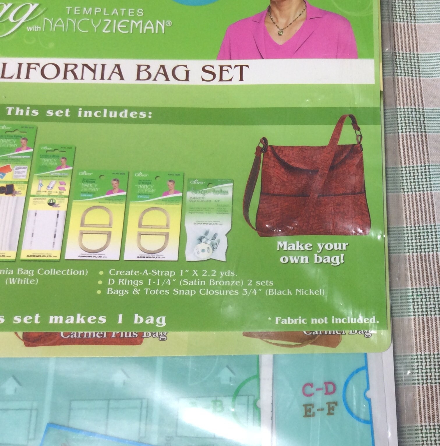 Clover Trace N Create california Bag Set Kit With Templates by Nancy ...