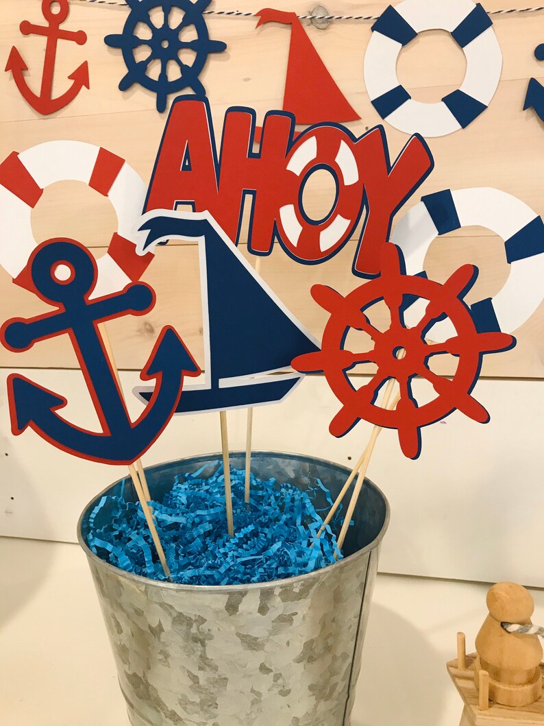 Nautical Centerpiece Anchor Decor Ahoy Its a Boy | Etsy