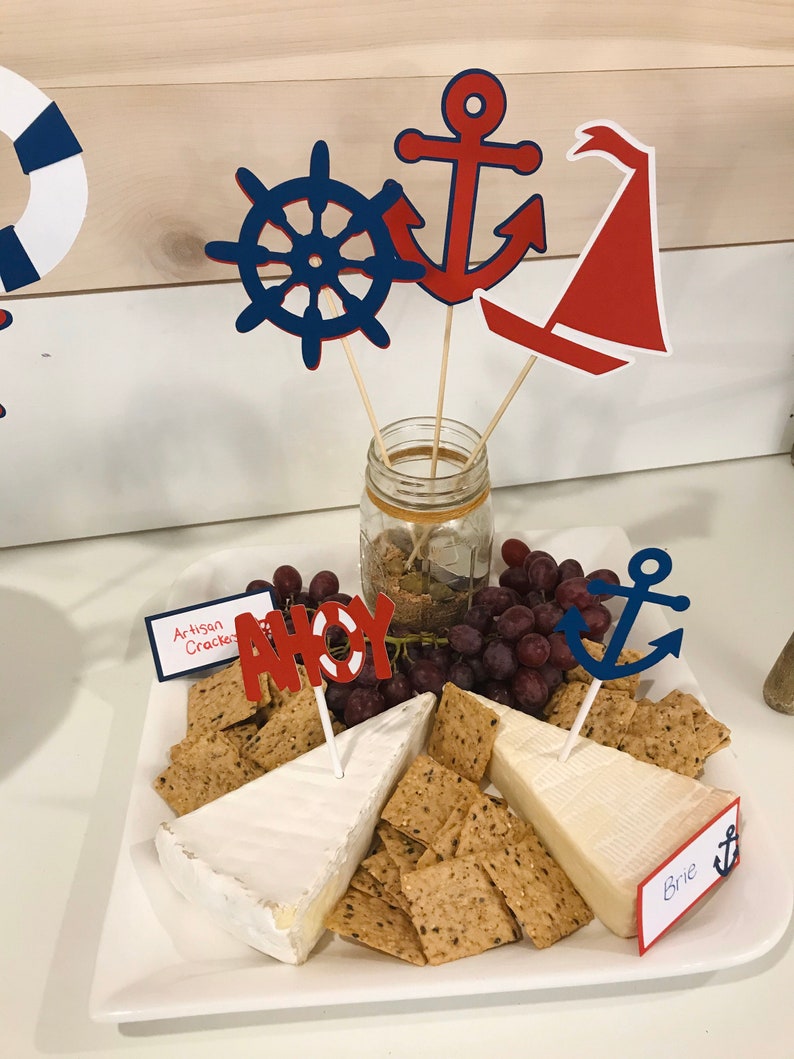 Nautical Centerpiece Anchor Decor Ahoy Its a Boy - Etsy