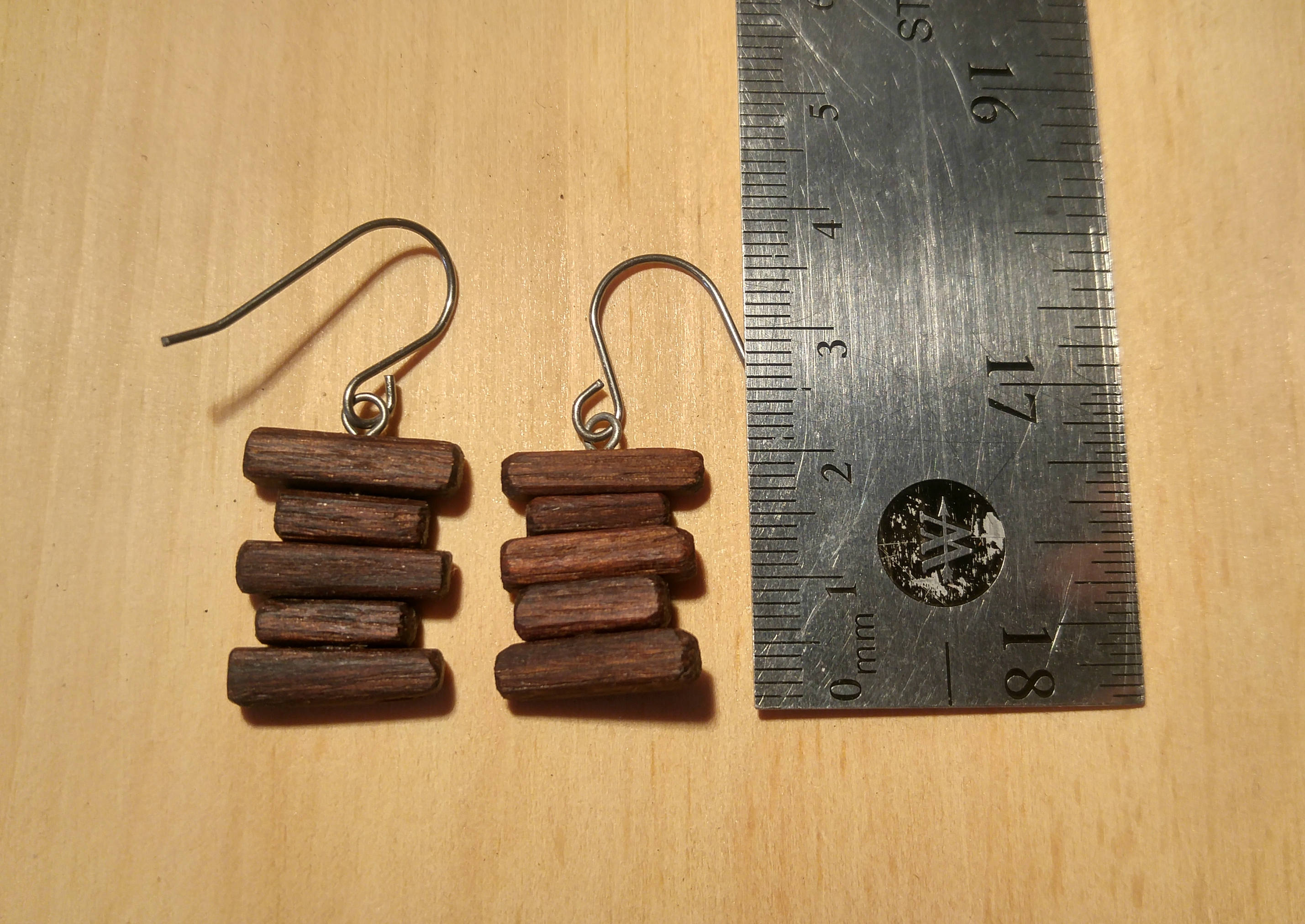 Log Hanging Wooden Earring Roasted Ash, Dangle - Etsy Canada