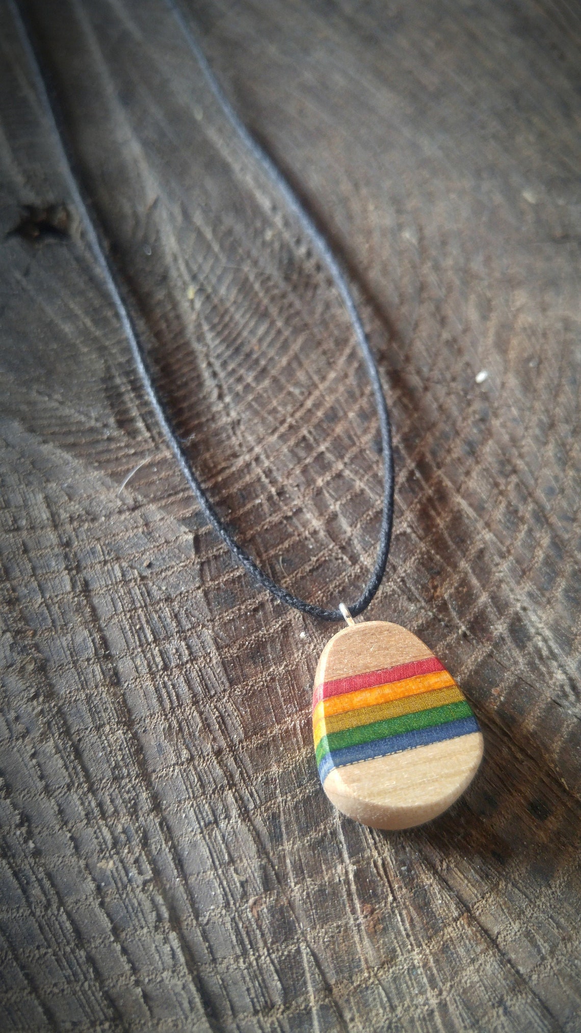 LGBTQ Pride Flag Necklace. Wooden. - Etsy Canada