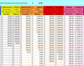 Debt Snowball Budget Template - EXTENDED Ramsey Debt Snowball Excel ...