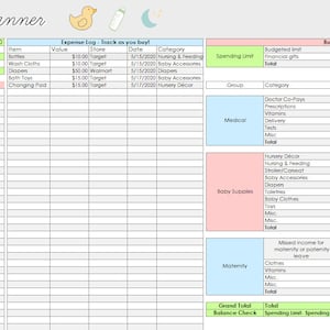 Baby Budget Excel Template - Baby Expense Planning Spreadsheet ...