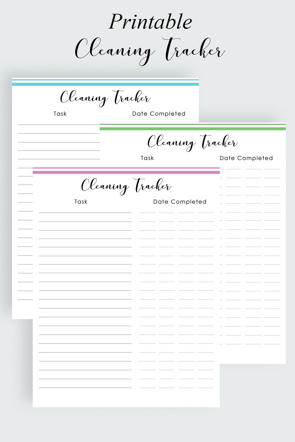 Cleaning Tracker Checklist - Printable PDF - Household Binder, Cleaning ...
